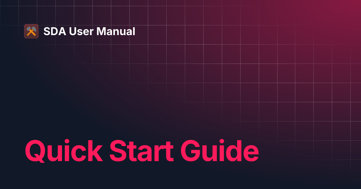 Quick Start Guide | SDA User Manual
