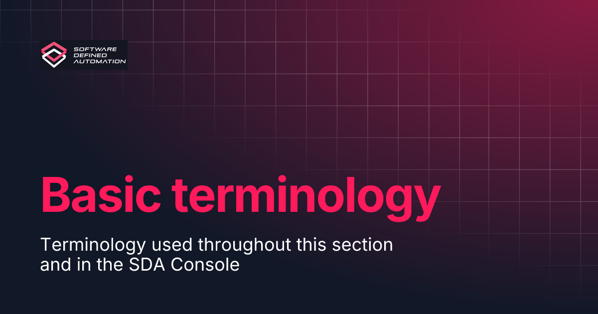 Basic terminology | SDA User Manual