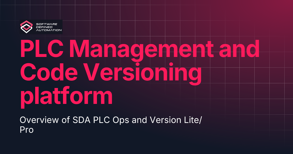 PLC Management and Code Versioning platform | SDA User Manual
