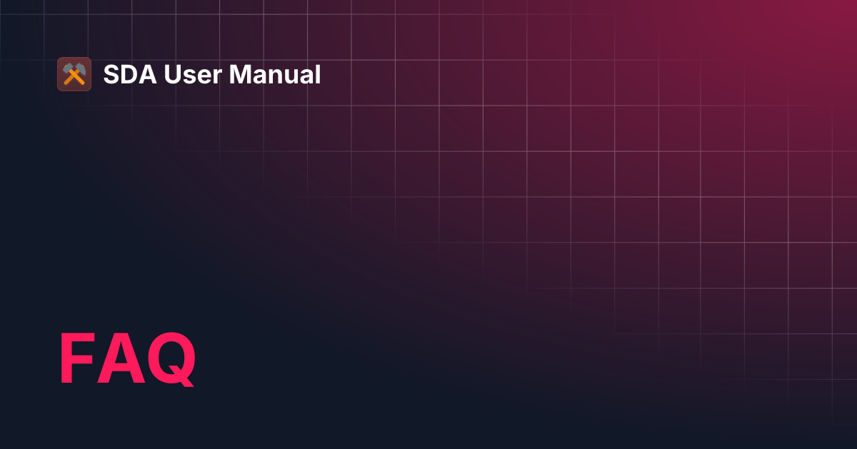 FAQ | SDA User Manual